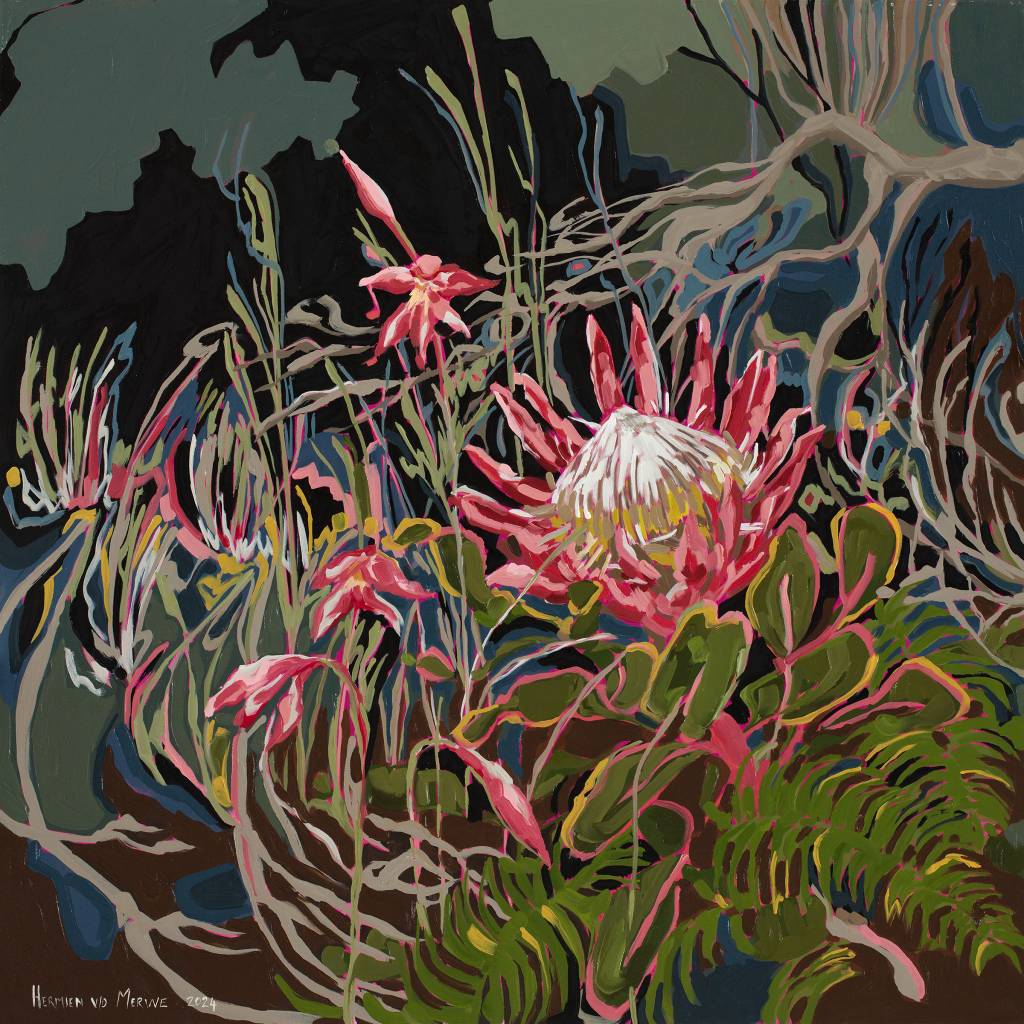 King Protea, Erica and ferns - The Artists Gallery